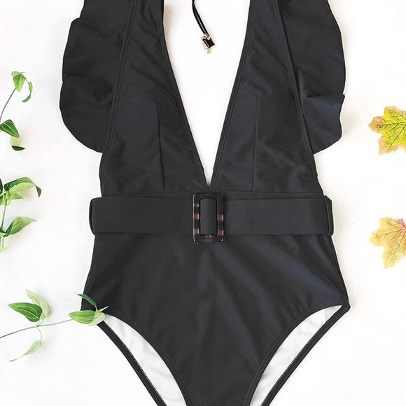 RGB | Swim | Greece Bathing Suit Black Color With A Belt Attach Size ...